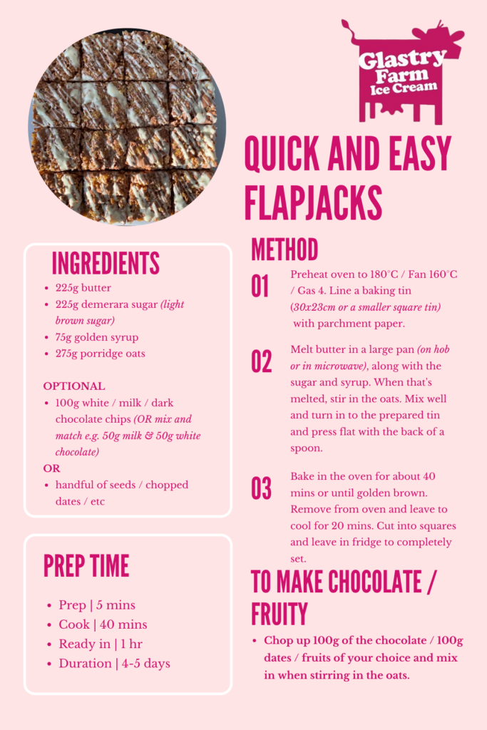 QUICK AND EASY FLAPJACKS - Glastry Farm